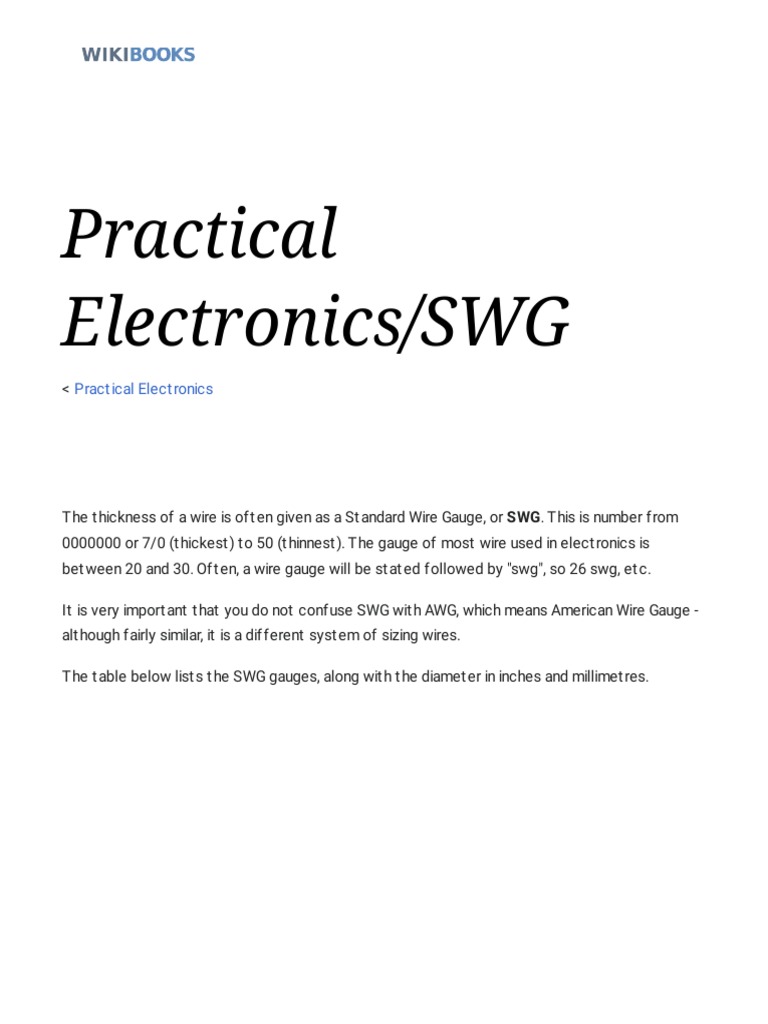 Practical Electronics - SWG - Wikibooks, Open Books For An Open World ...
