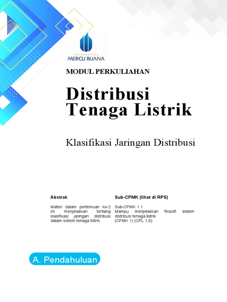 Modul 2 DTL - Klasifikasi Jaringan Distribusi | PDF
