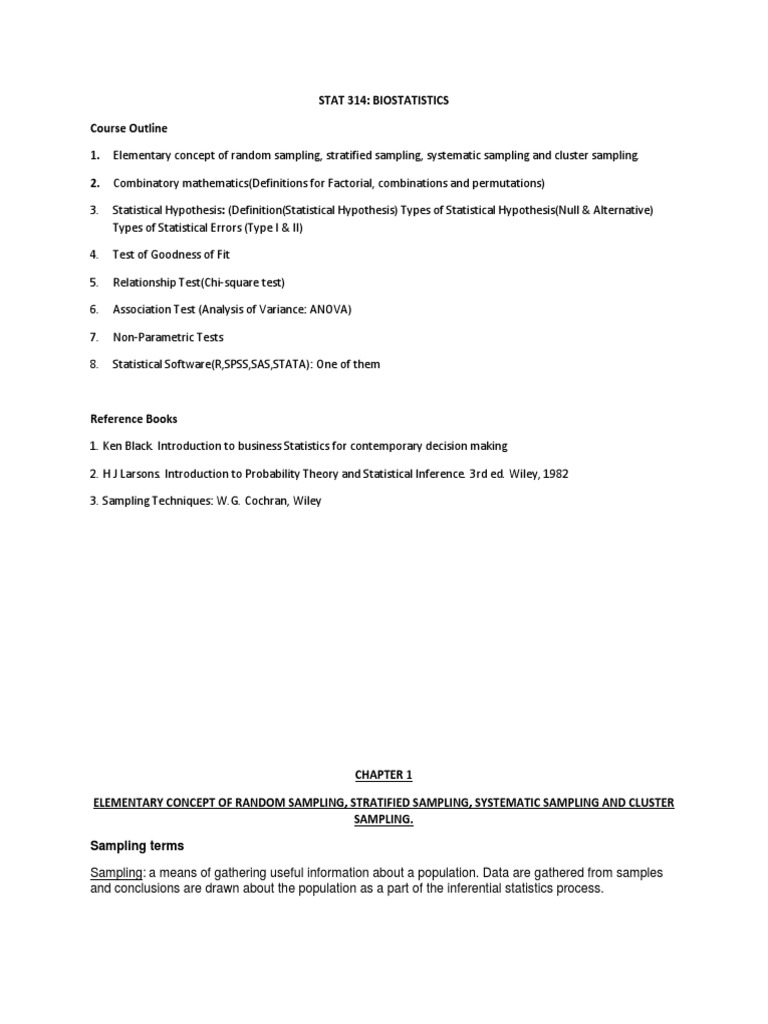 Stat 314 Main Lecture Notes Pdf Statistical Hypothesis Testing Type I And Type Ii Errors