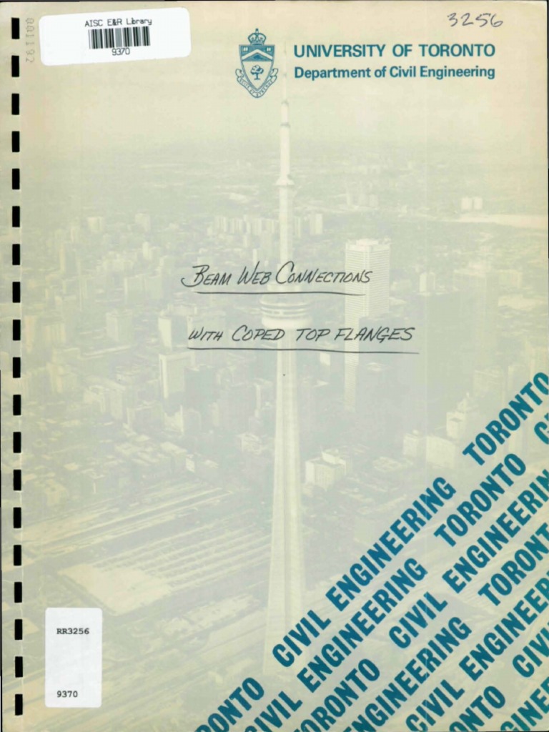 Beam Web Connections With Coped Top Flanges | PDF | Strength Of ...