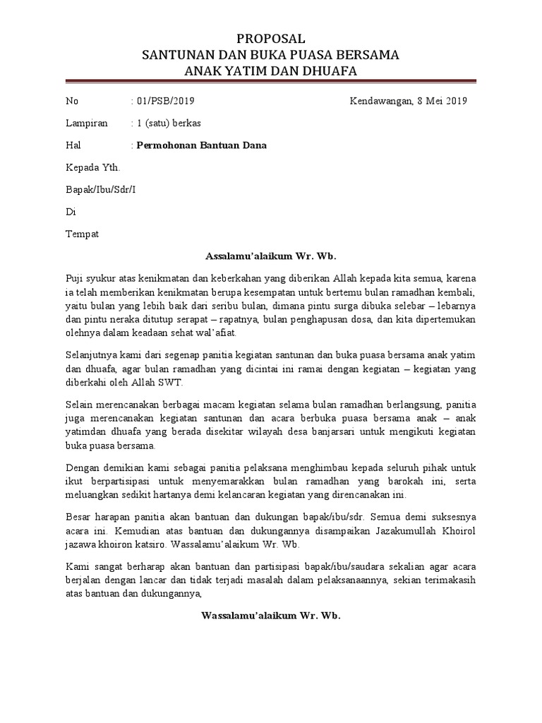 Proposal Santunan Anak Yatim Dan Dhuafa | PDF | Ilmu Sosial | Agama & Spiritualitas