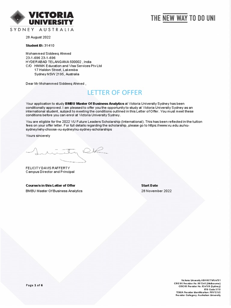 Conditional OfferLetter 31410 31410 20228285916 | PDF | Academic Term ...