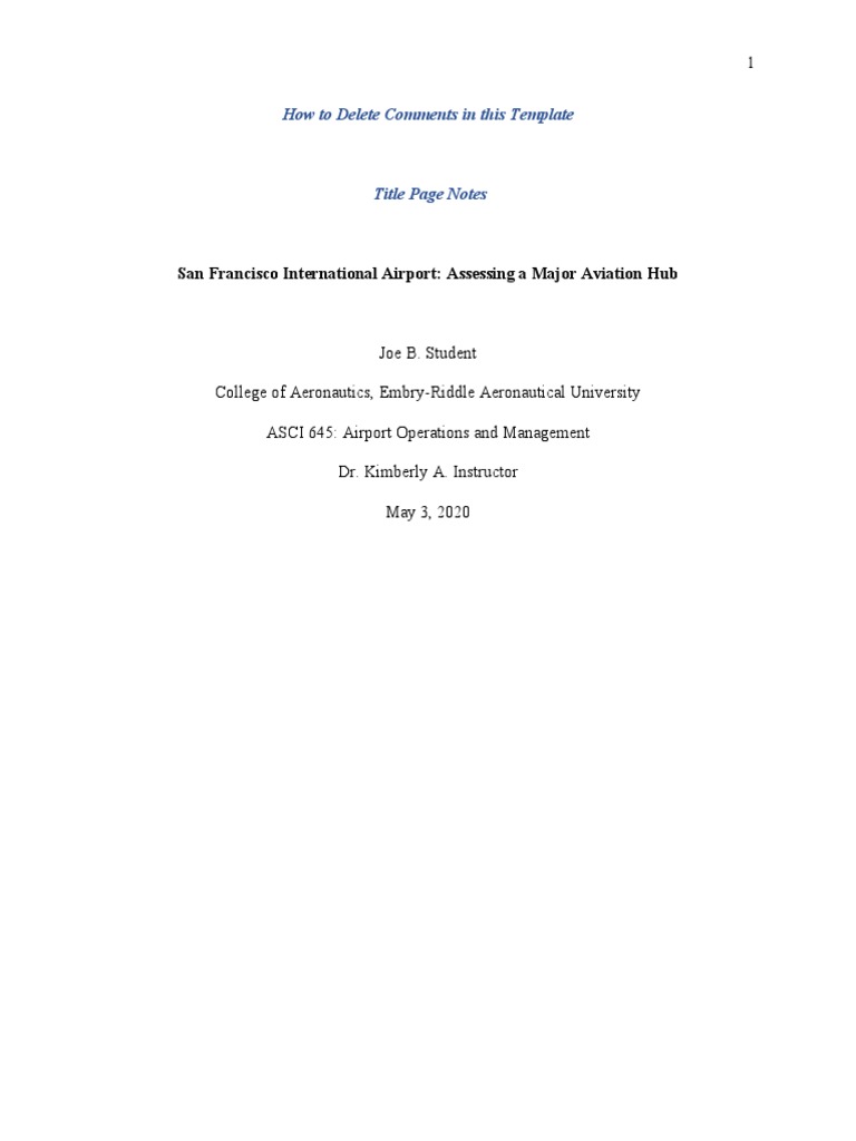 APA 7th Ed Student Paper Template With Notes | Download Free PDF ...