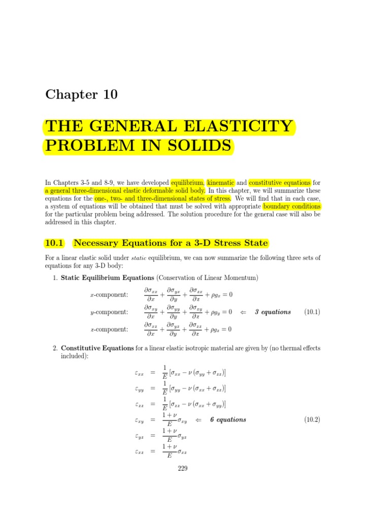 Chapter 10 | PDF | Stress (Mechanics) | Linear Elasticity