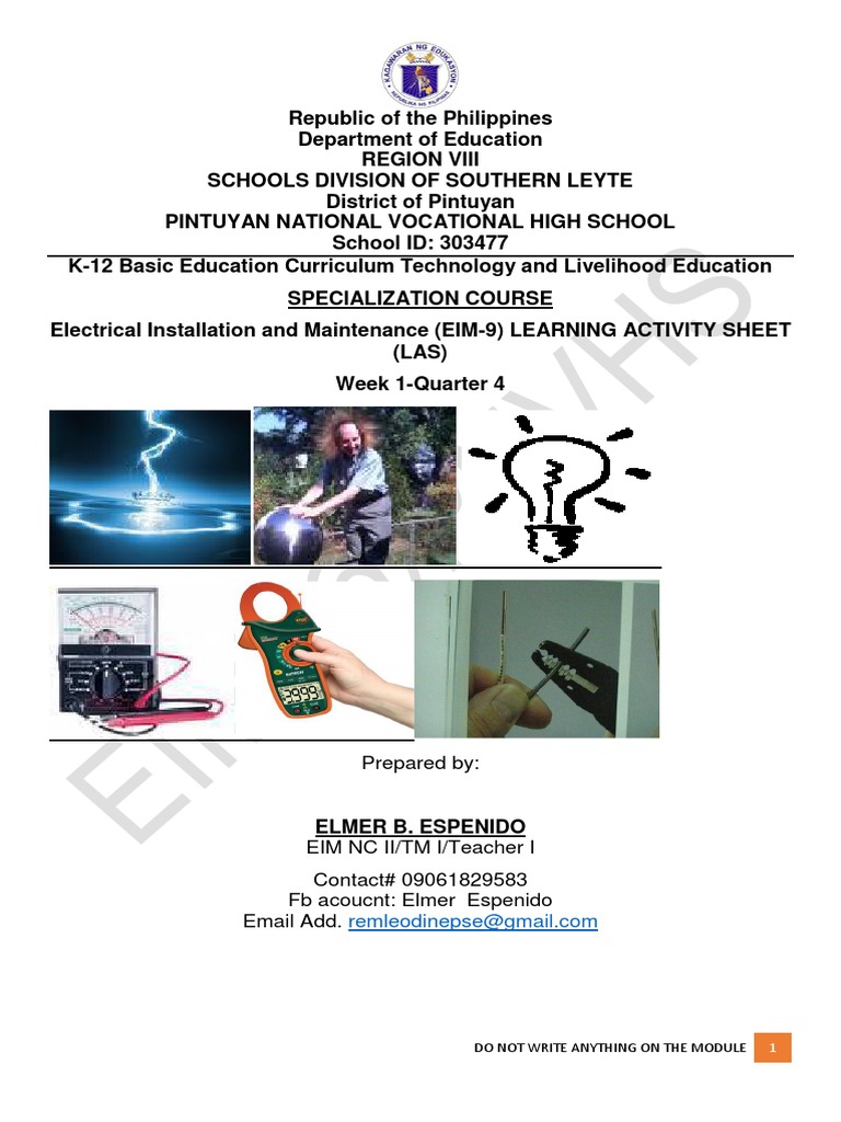 Eim 07 Las 4 Week 1 2023 | PDF | Fuse (Electrical) | Electrical Wiring