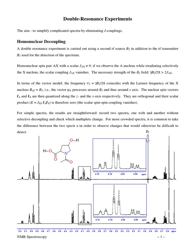 Double Resonance Experiments | PDF | Nuclear Magnetic Resonance ...