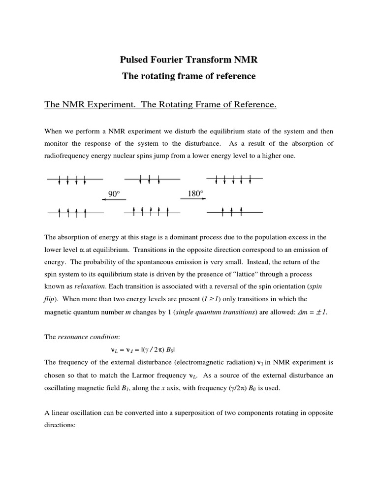 Pulsed Fourier Transform NMR | PDF | Nuclear Magnetic Resonance ...