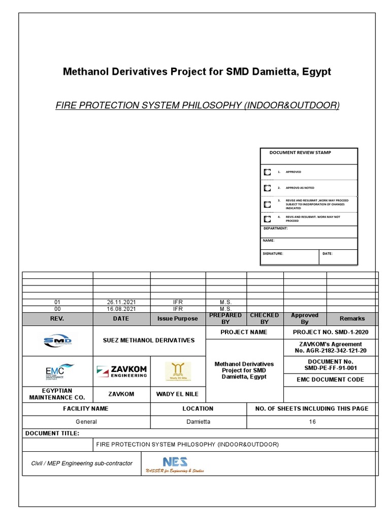 SMD-PE-FF-91-001-01 Fire Protection System Philosophy (Indoor and ...