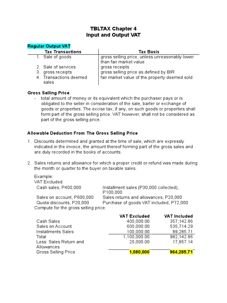 Input and Output VAT Explained | PDF | Value Added Tax | Invoice