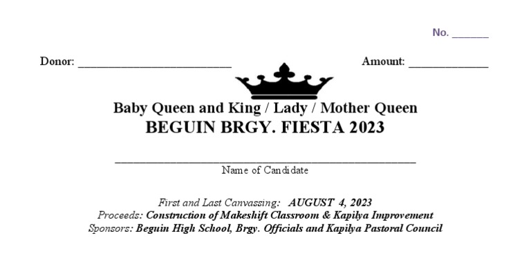 Solicitation Envelope for Brgy. Fiesta 2023 | PDF | Law