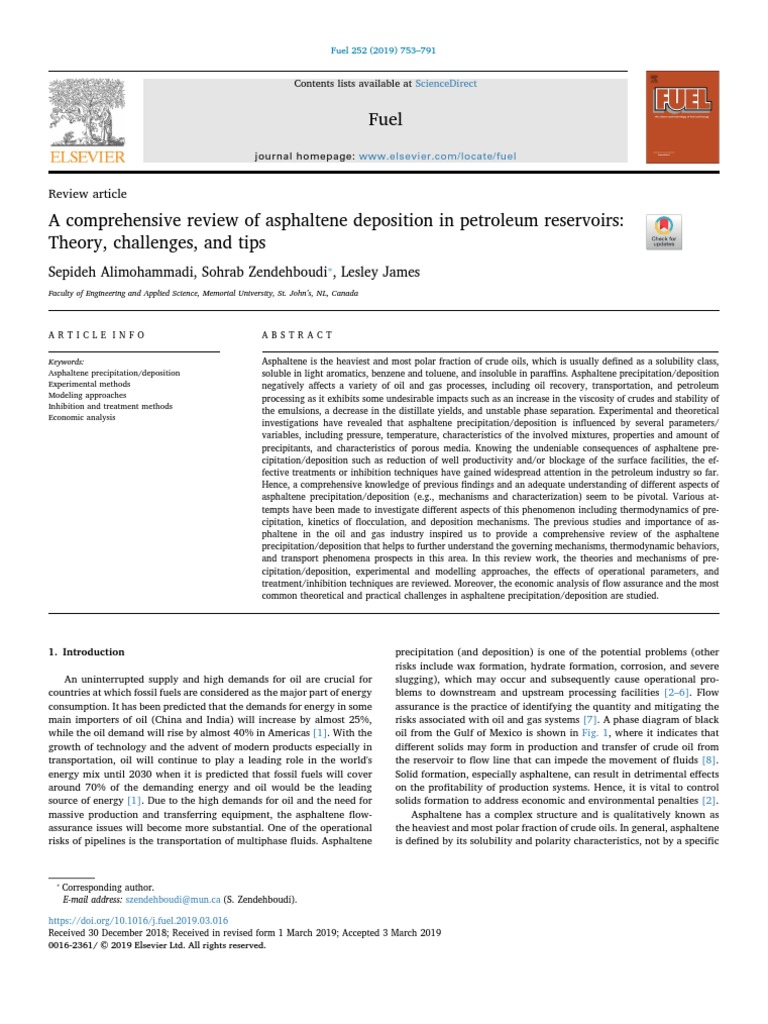 Asphaltene Deposition: Challenges & Solutions | PDF | Alkane | Petroleum