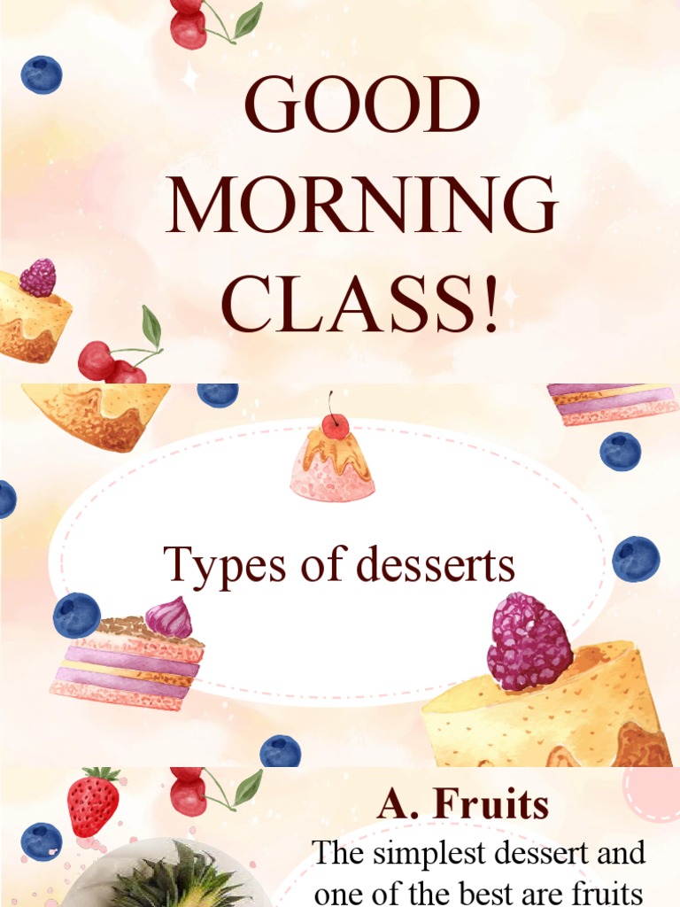 Types and Characteristics of Desserts | PDF
