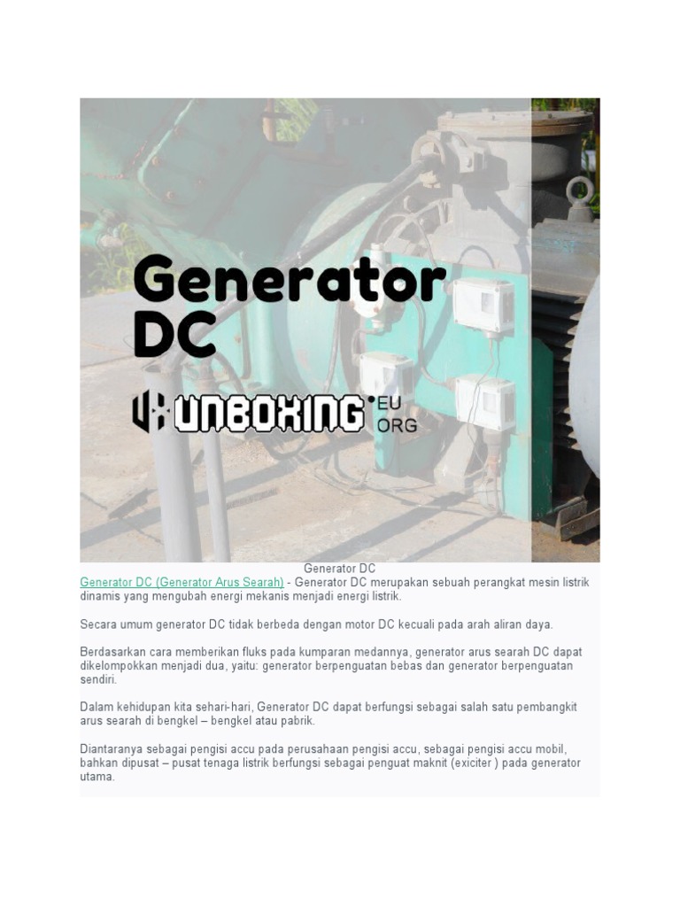 Generator DC | PDF
