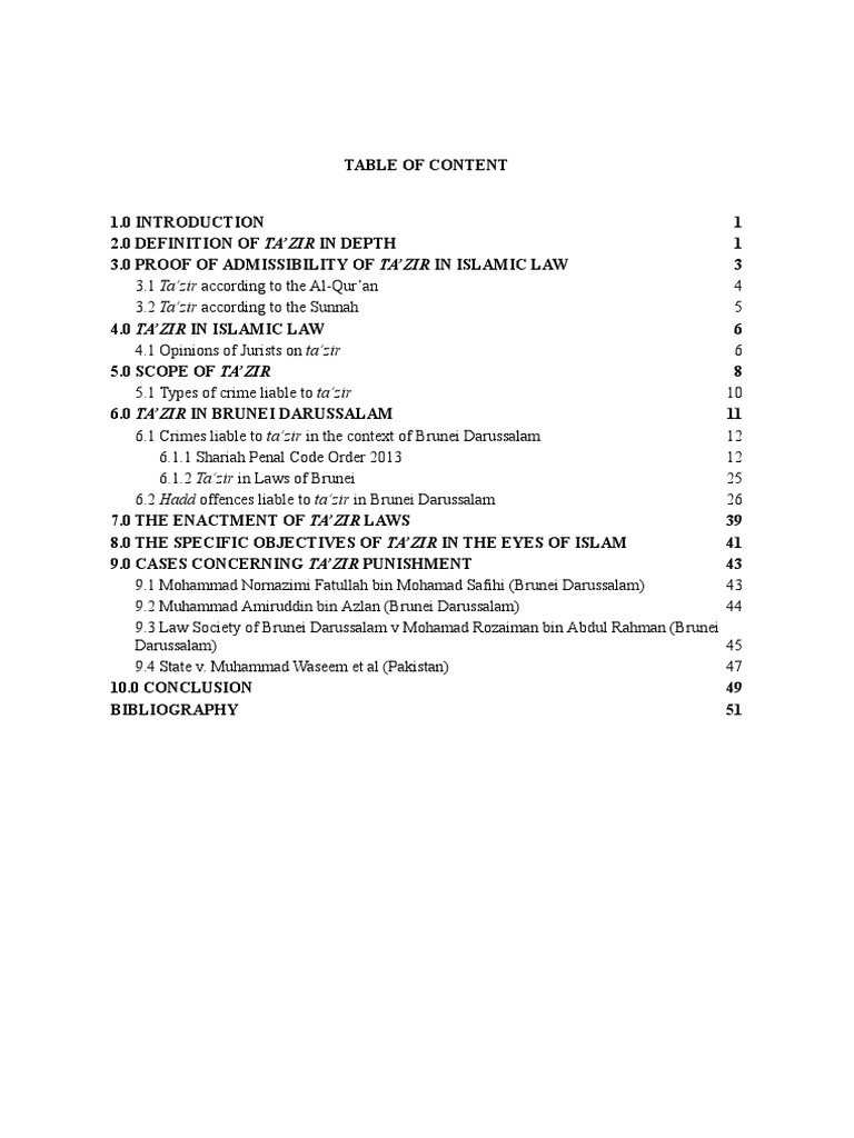 Understanding Ta'zir in Brunei's Law | PDF | Sharia | Crimes