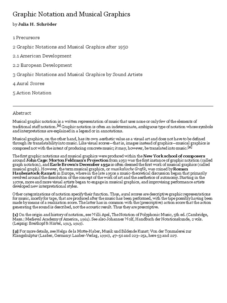 Graphic Notation | PDF | Performing Arts | Musical Compositions