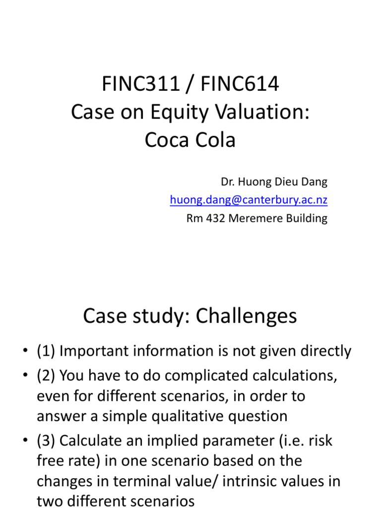 Coca Cola_with Notes on Discount Factor Calculation | PDF | Valuation ...