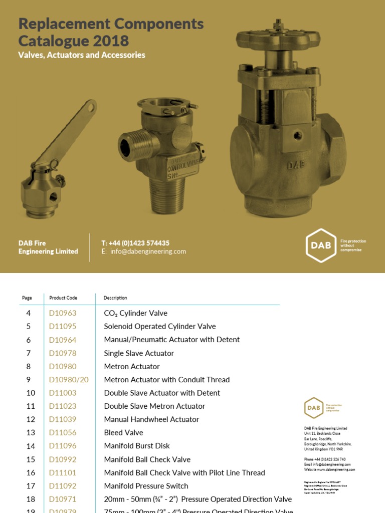 DAB 2018 Componenets Catalogue | Download Free PDF | Valve | Actuator
