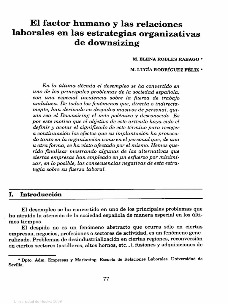 Downsizing Estrategias Organizativas | PDF | Planificación | Gestión de recursos humanos