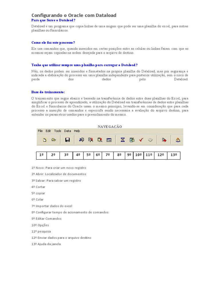 Manual - Dataload Oracle | PDF | Microsoft Excel | Informática