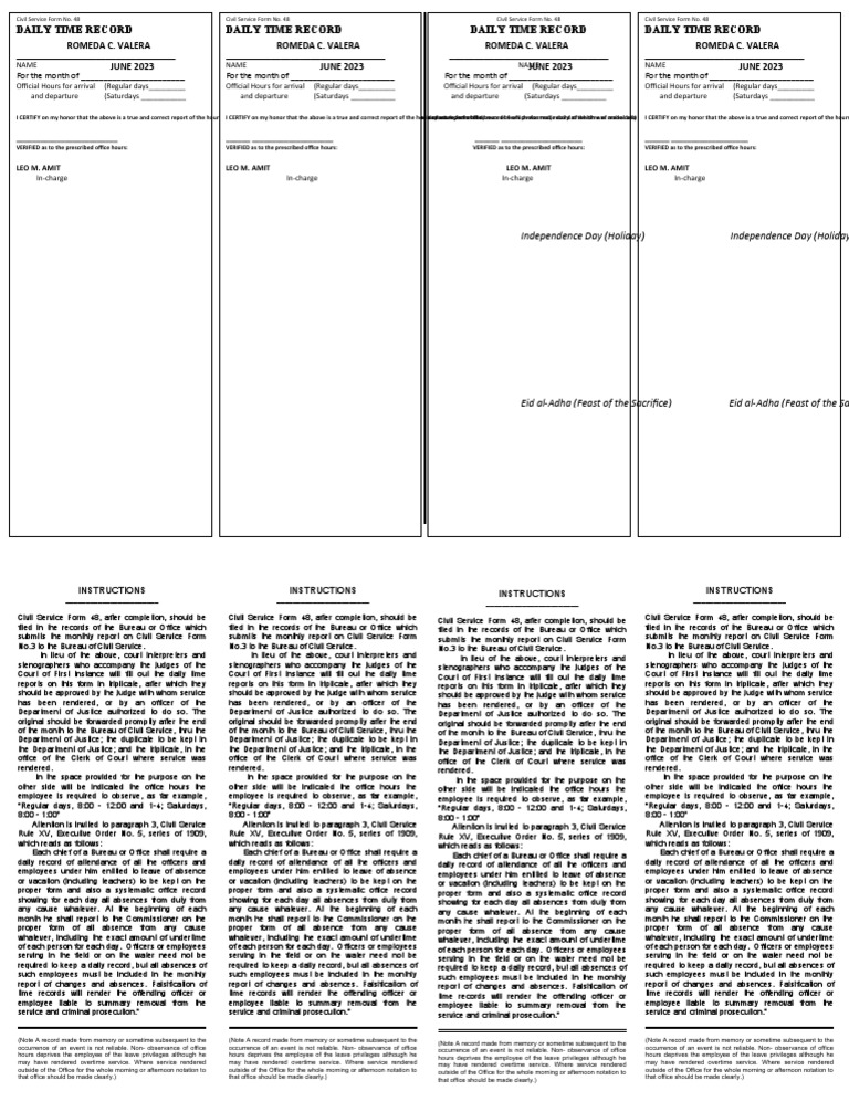 June 2023 DTR Form | PDF | Judge | Law Clerk