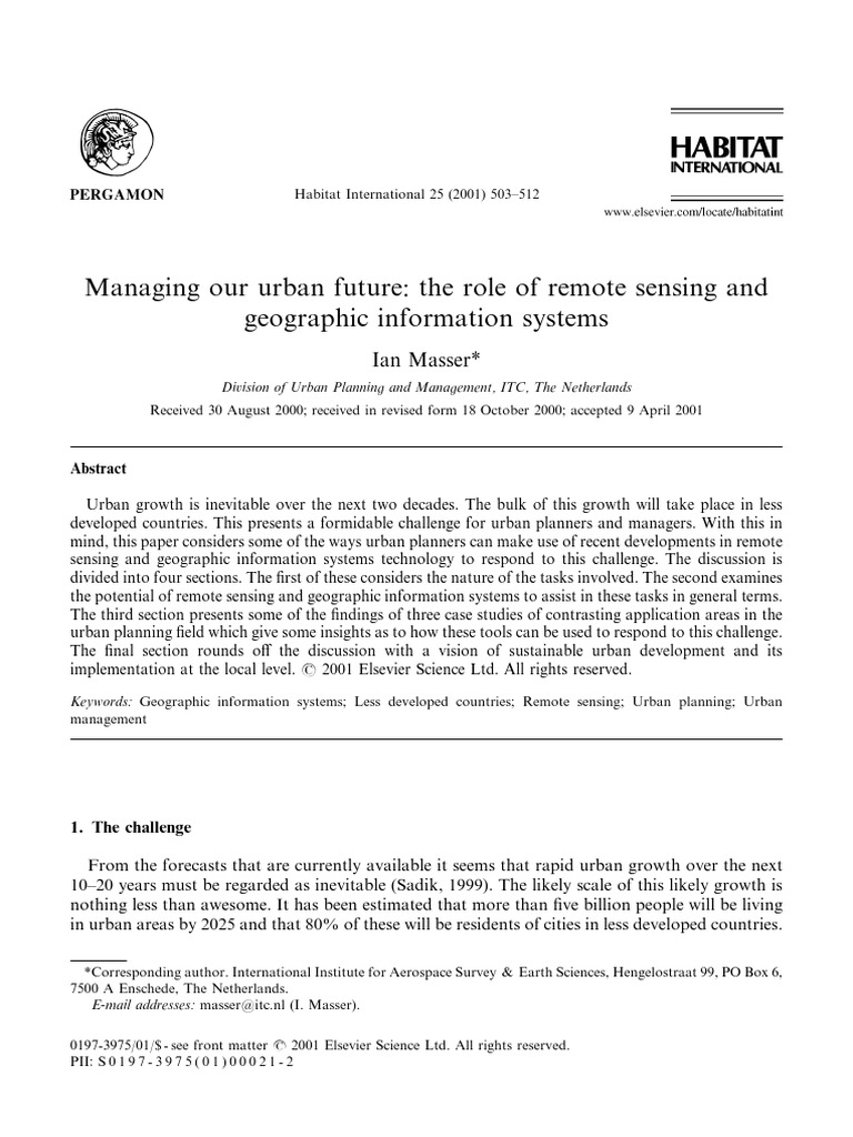 Masser HabInt 01 | PDF | Sustainability | Geographic Information System