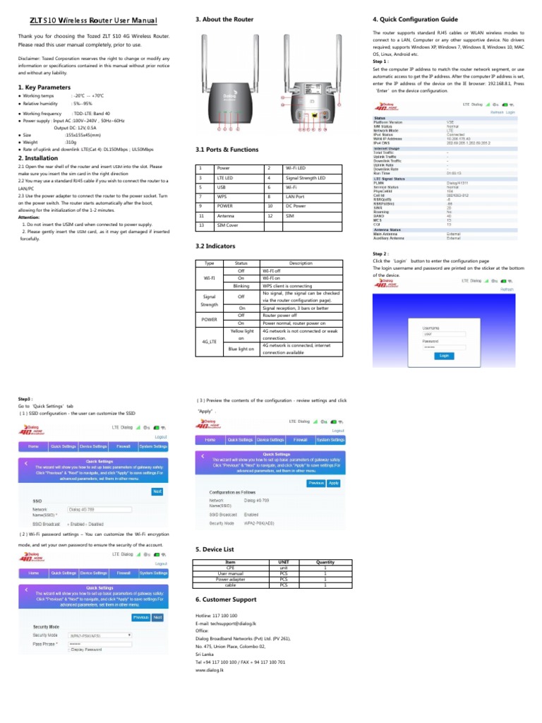 ZLT s10 Dialog Usermanual | PDF | Wi Fi | Wireless Lan