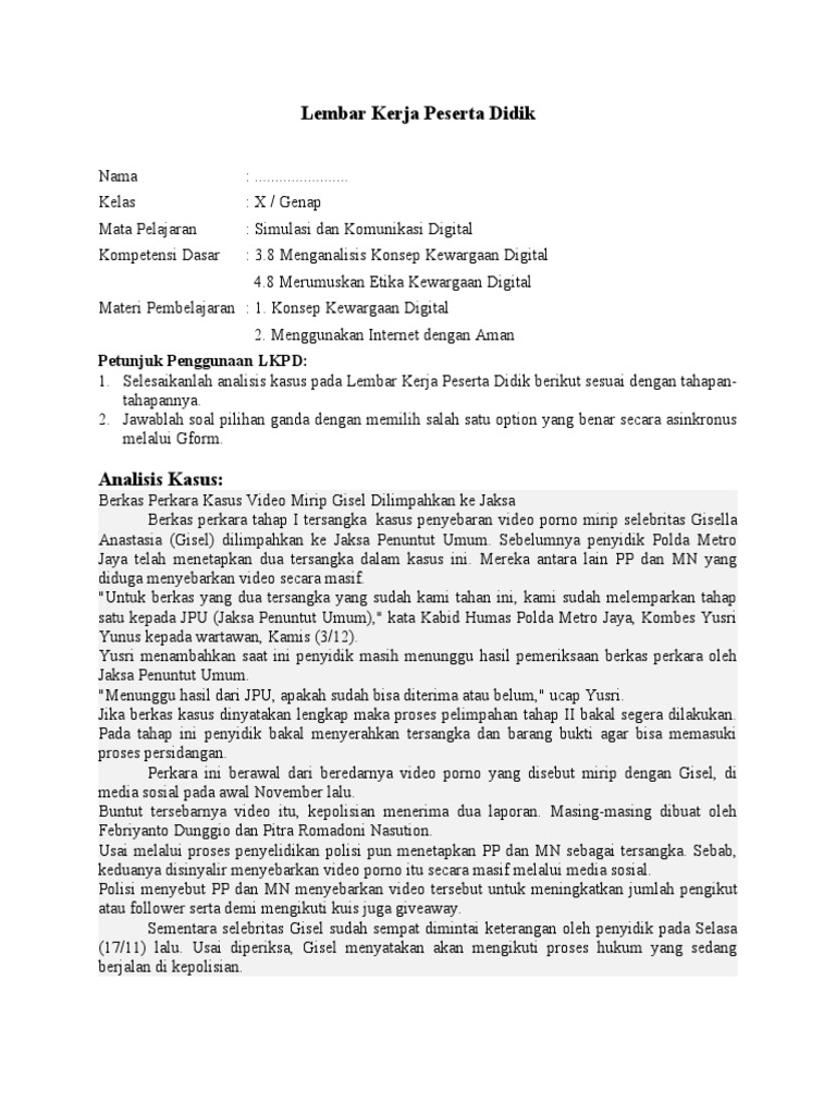 LKPD Peerteaching | PDF | Game & Aktivitas | Komputer