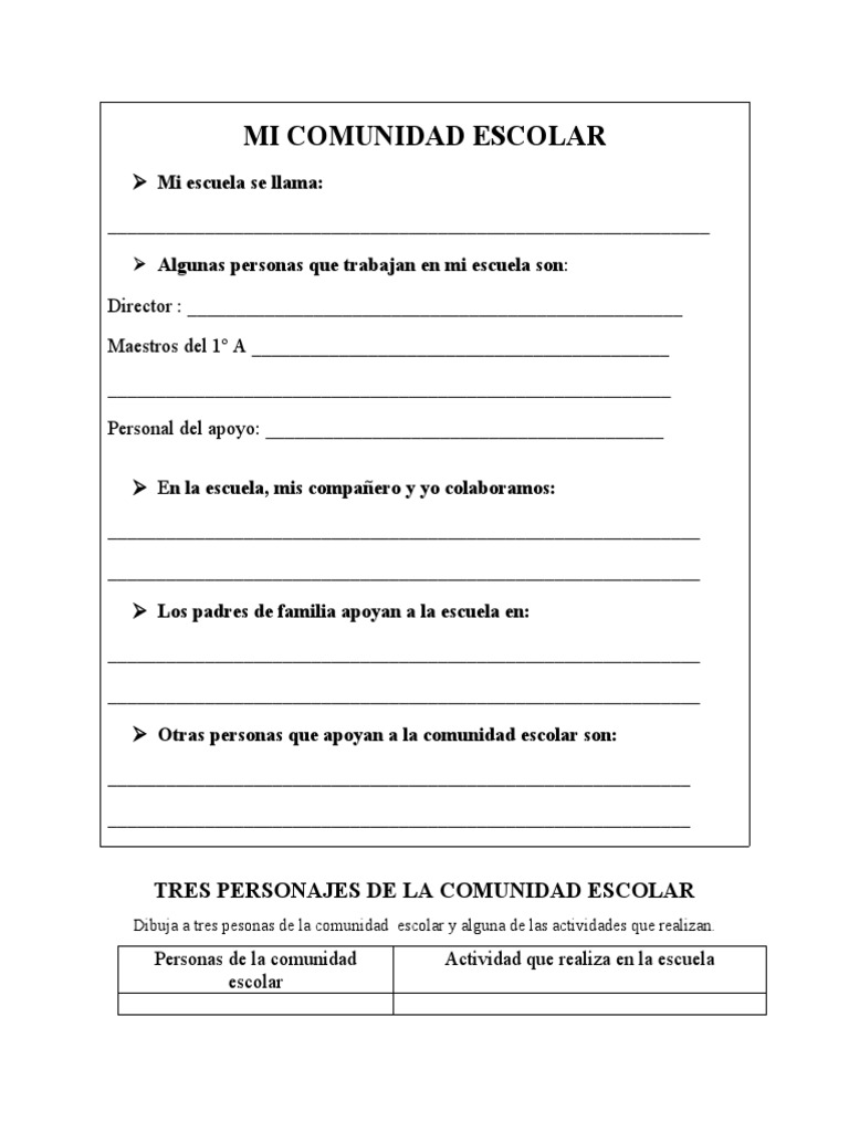 Mi Comunidad Escolar para Niños | PDF