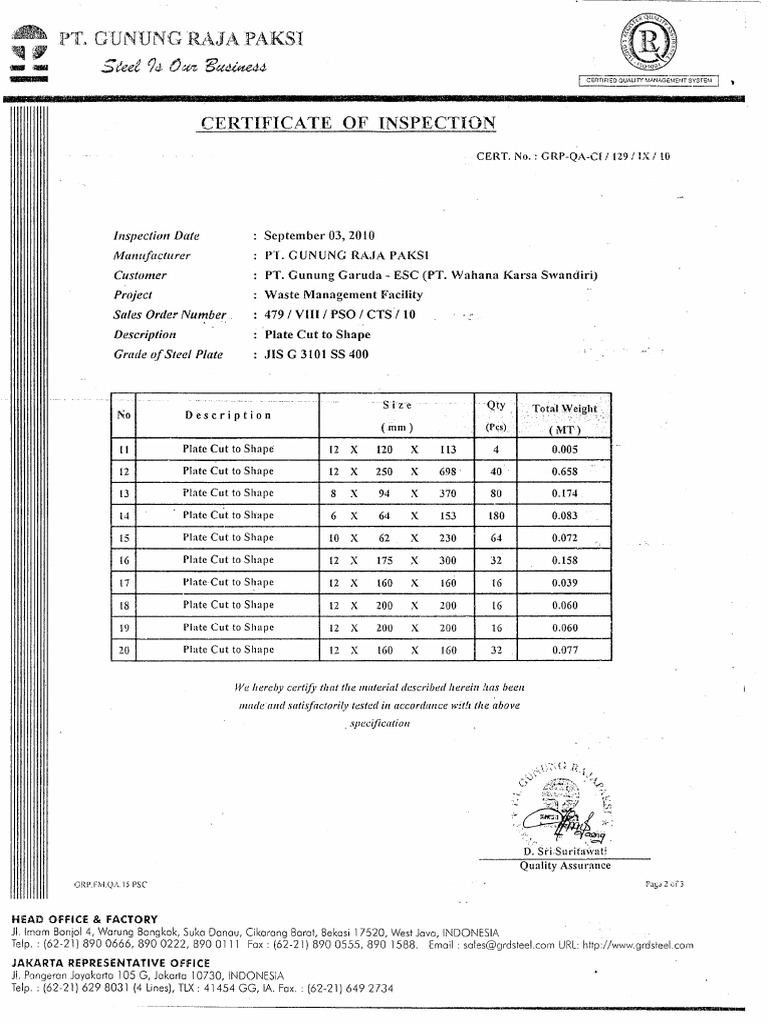 Mill Steel Plate | PDF