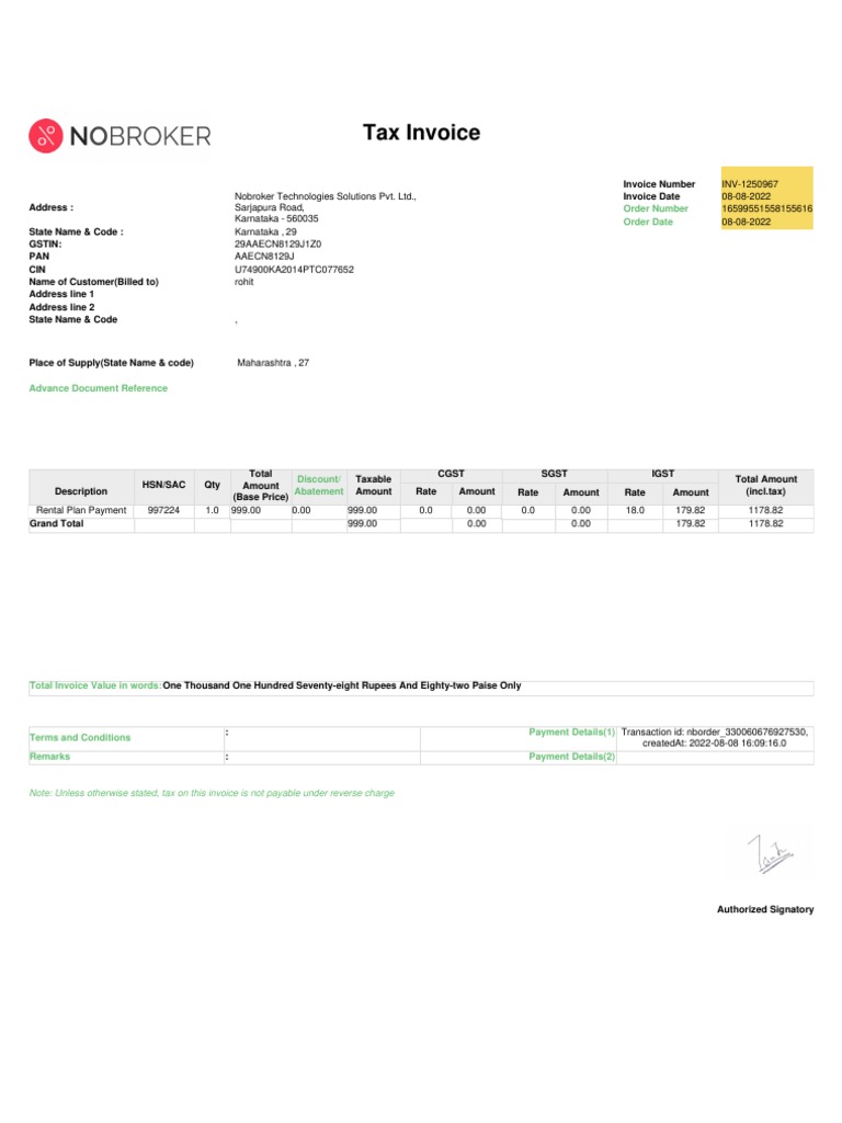 Tax Invoice: Order Number Order Date | PDF | Invoice | Public Finance