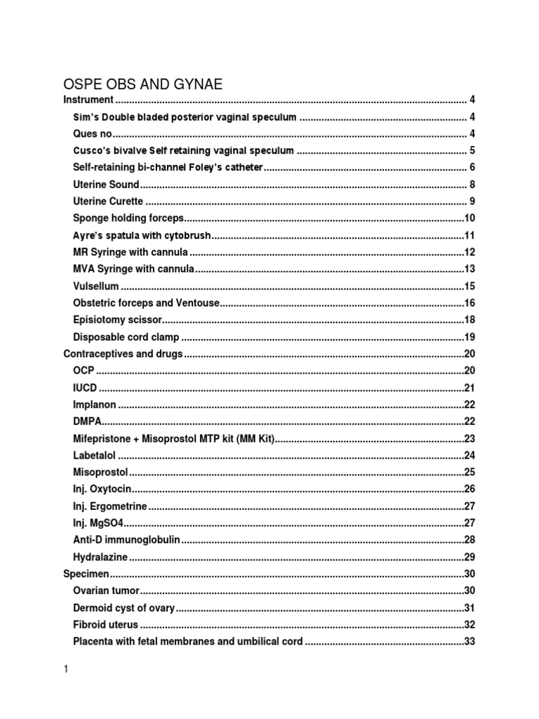 Obs and Gynae OSPE | PDF | Cytopathology | Health Sciences