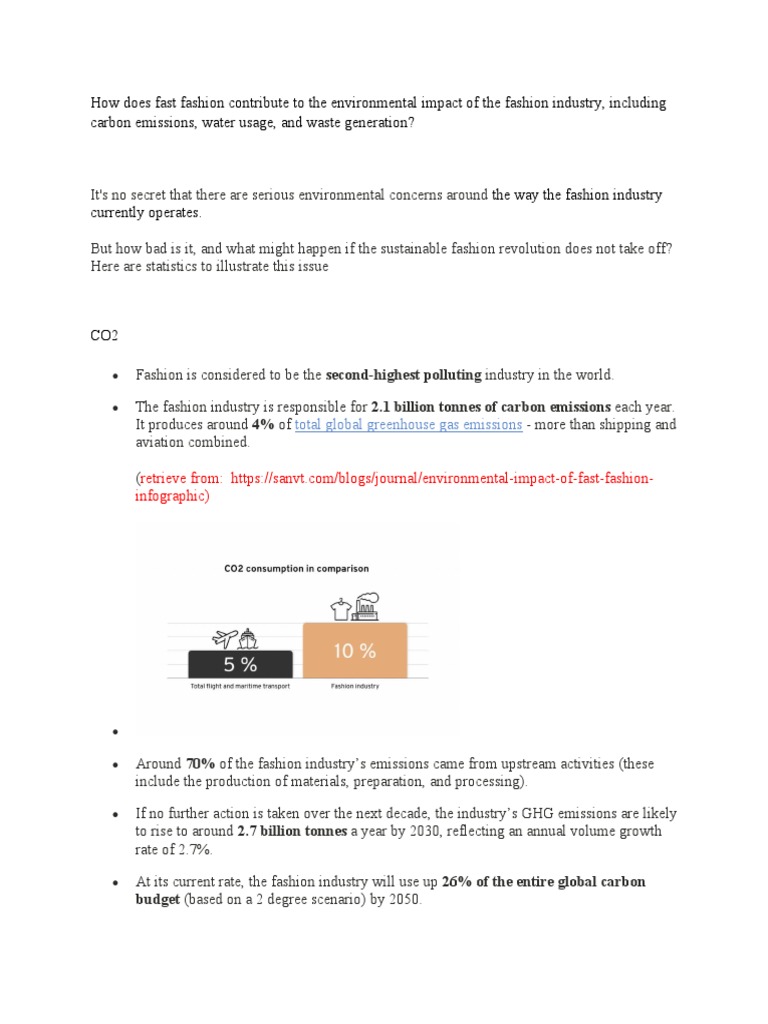 Fast Fashion To Environmental Impact | PDF