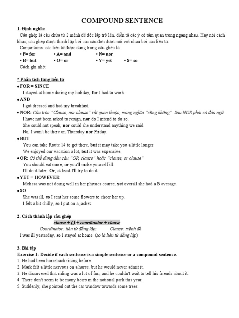Understanding Compound Sentences | PDF