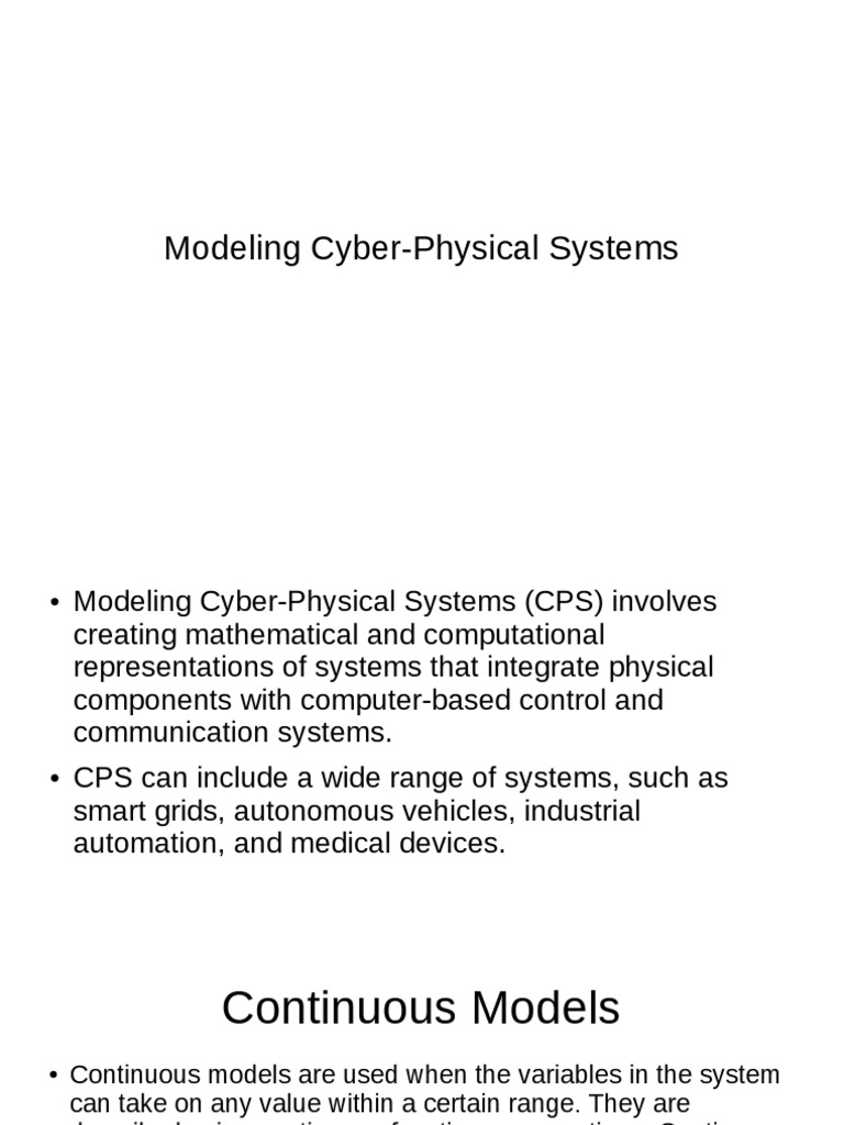 Modeling of Cyber Physical System | PDF | Sensor | Actuator
