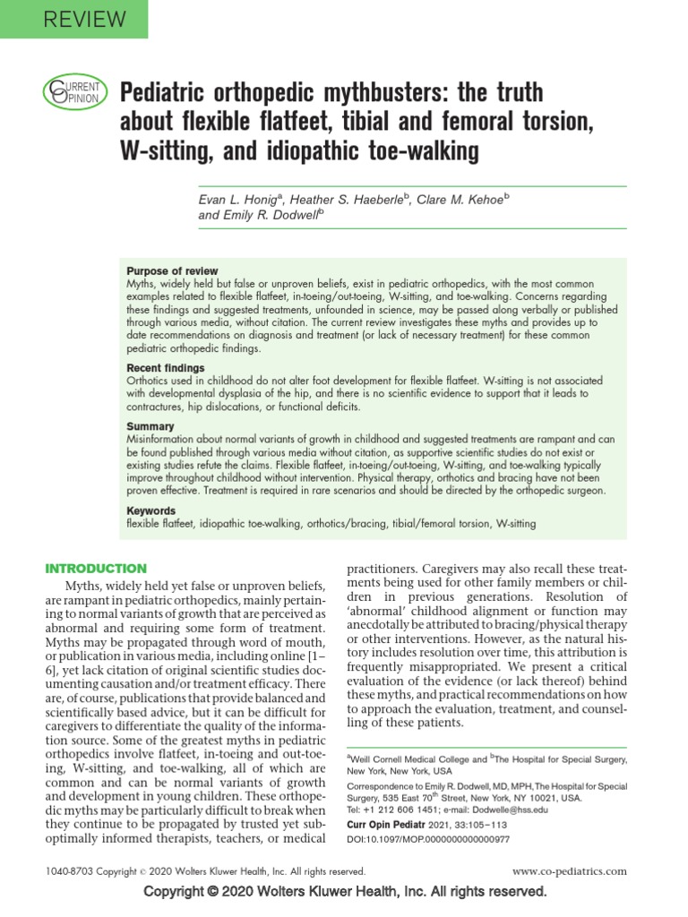 Pediatric Orthopedic Mythbusters - The Truth About Flexible Flatfeet ...