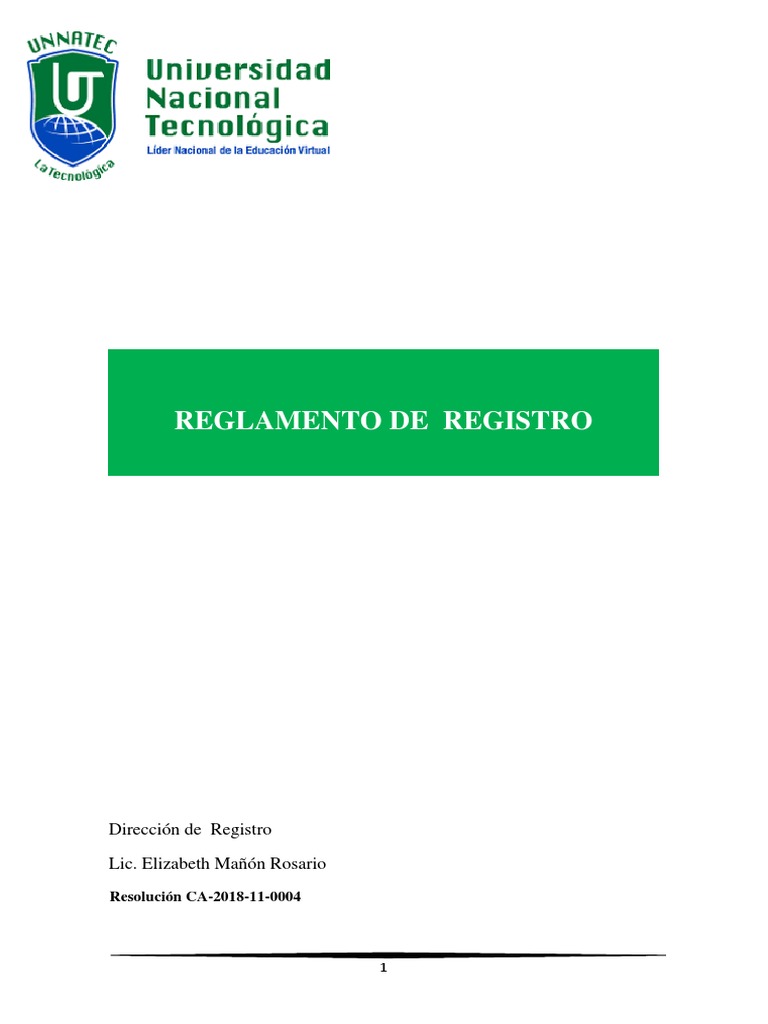 Reglamento Registro | PDF | Educación más alta | Regulación