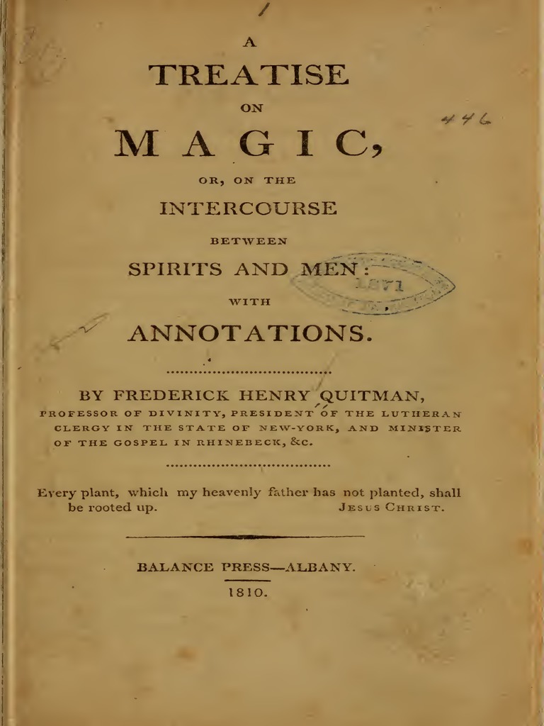 1810 Quitman Treatise On Magic | Download Free PDF | Inquisition ...