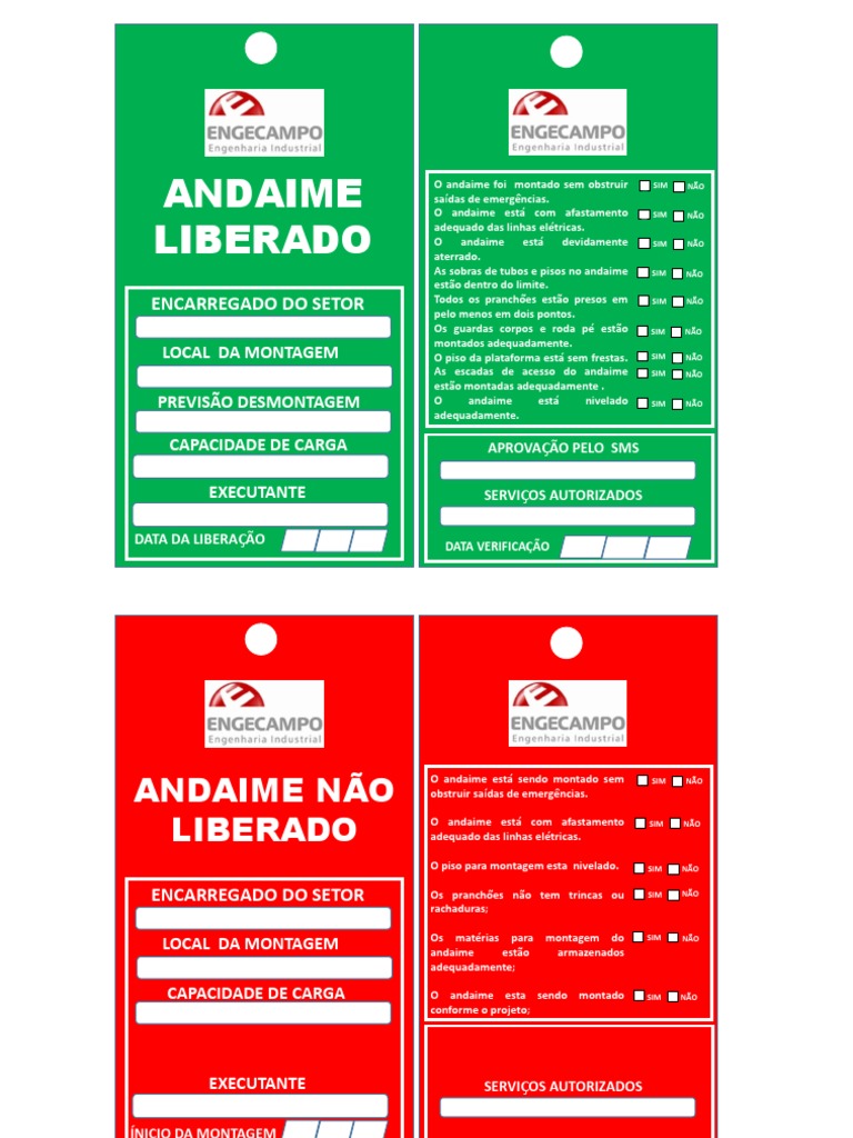Andaime Placa Liberação | PDF