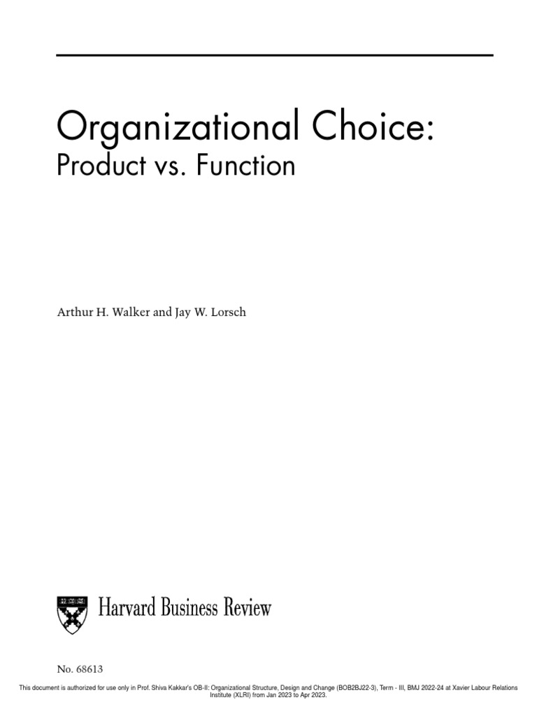 Organizational Choice | PDF | Organizational Structure | Goal