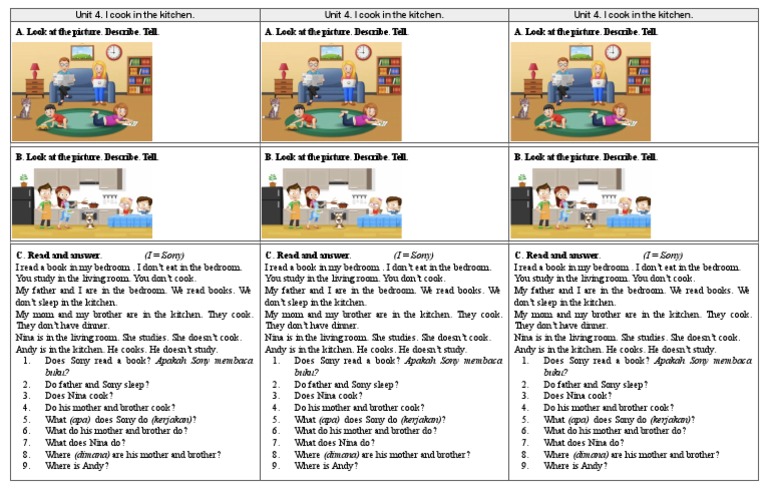 Activities - Rooms Speaking Vocabulary Reading | PDF | Room | Home