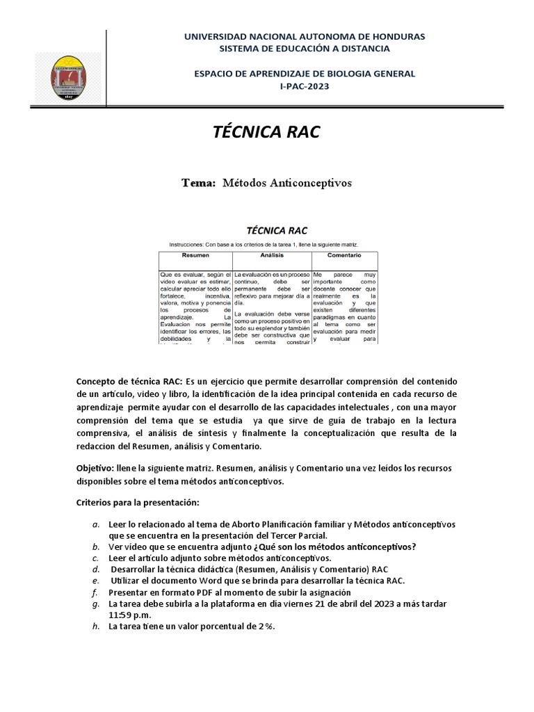 Técnica RAC | PDF | Control de la natalidad | El embarazo