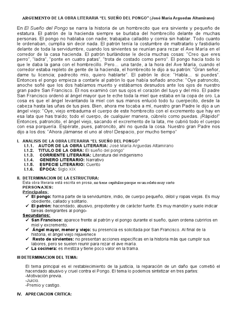 Sueño Del Pongo | PDF