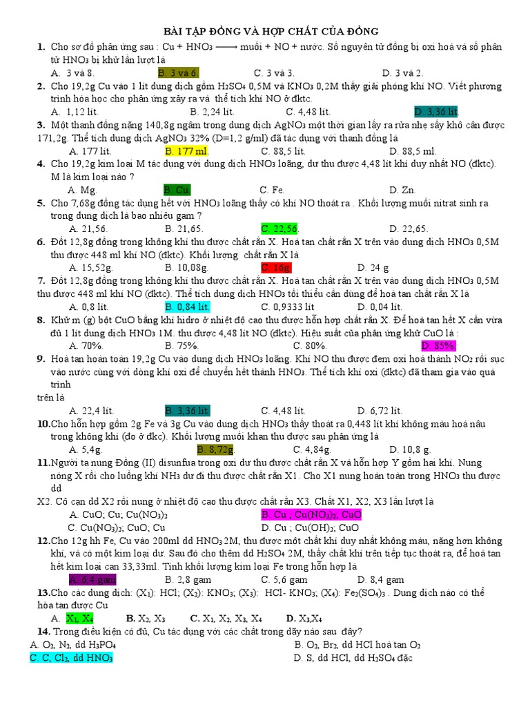 BT Kim Lo I khác-HS | PDF