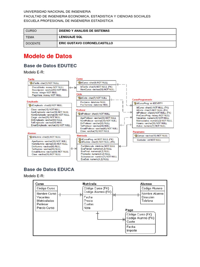 Separata de Lenguaje SQL | PDF | SQL | Bases de datos