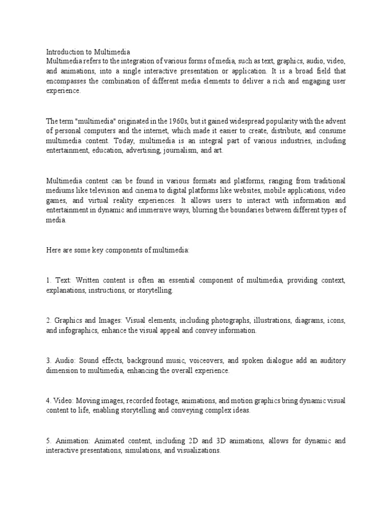 Multimedia and Graphics | PDF | Multimedia | Operating System