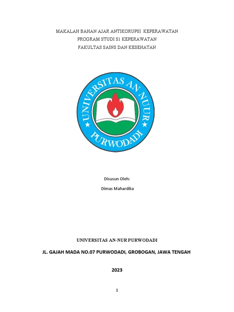 Pendidikan Antikorupsi Keperawatan | PDF