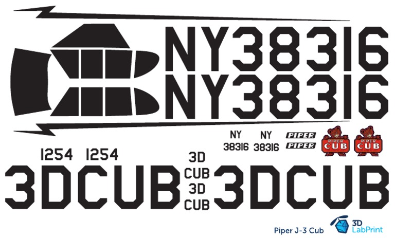 3DLabPrint Piper J 3 CUB Decal Sheet | PDF