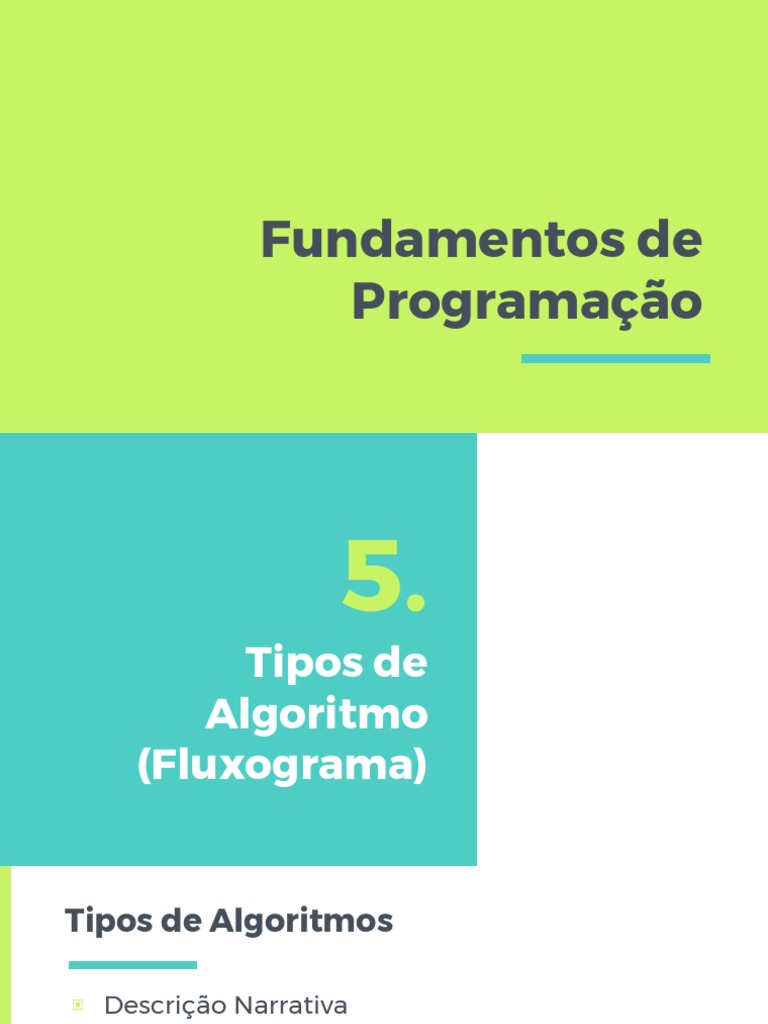 Aula 05 - Tipos de Algoritmo (Fluxograma) | PDF