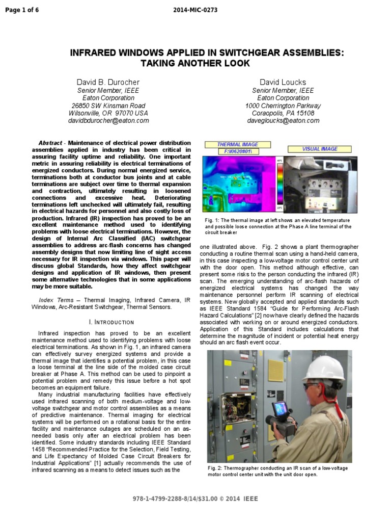 Infrared Windows Applied in Switchgear Assemblies | PDF | Infrared | Thermography