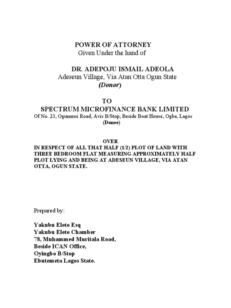 Power of Attorney | PDF | Power Of Attorney | Loans